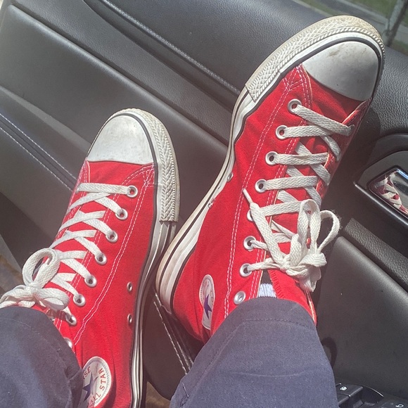 Converse | Shoes | Red And White Converse All Stars Chuck Taylor White ...